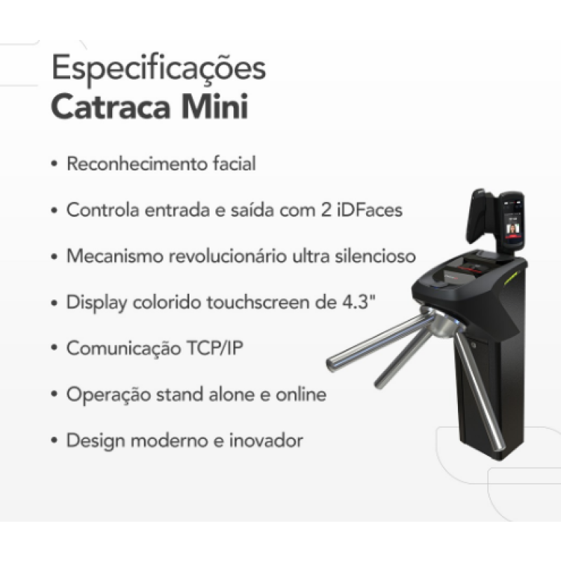 Controles de Acesso e Biometria Catraca Eletrônica iDBlock Facial ...
